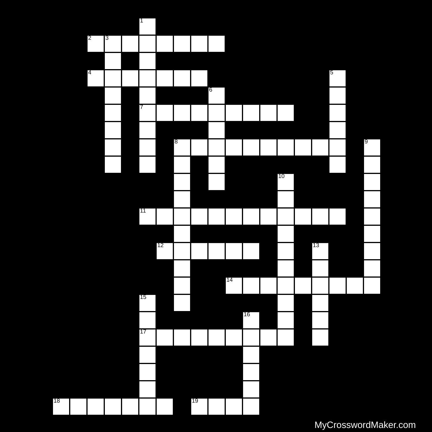 100 Most Common ACT Word List, words 41-60 - Crossword Puzzle