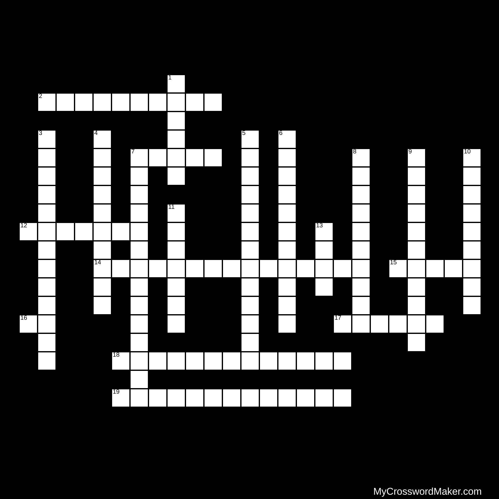 20 Famous math terms - Crossword Puzzle