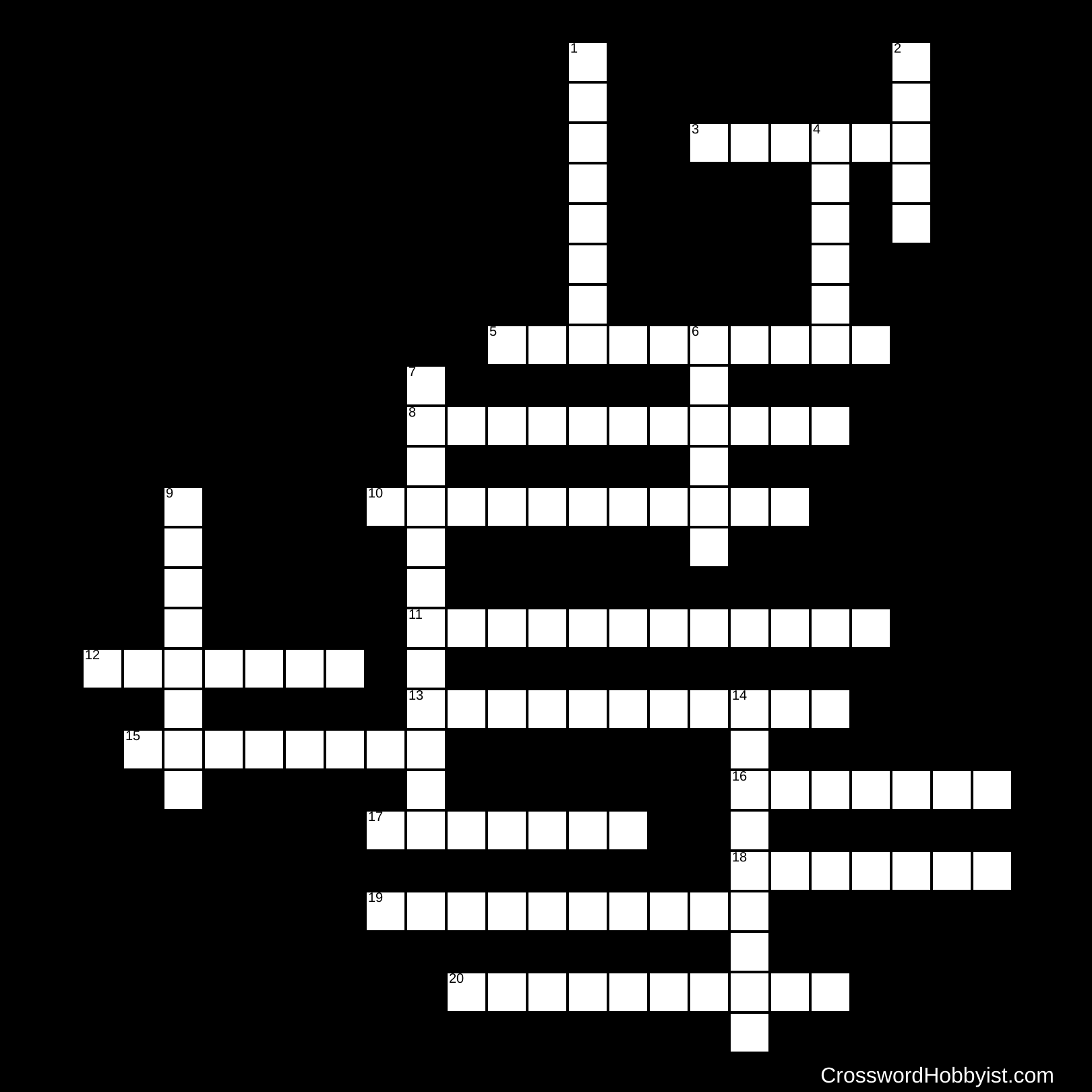 20 word vocabulary - Crossword Puzzle