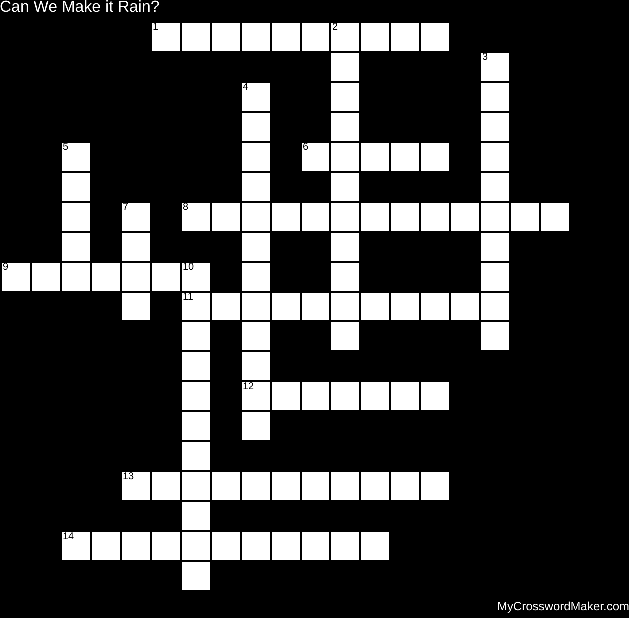 Can We Make it Rain? - Crossword Puzzle