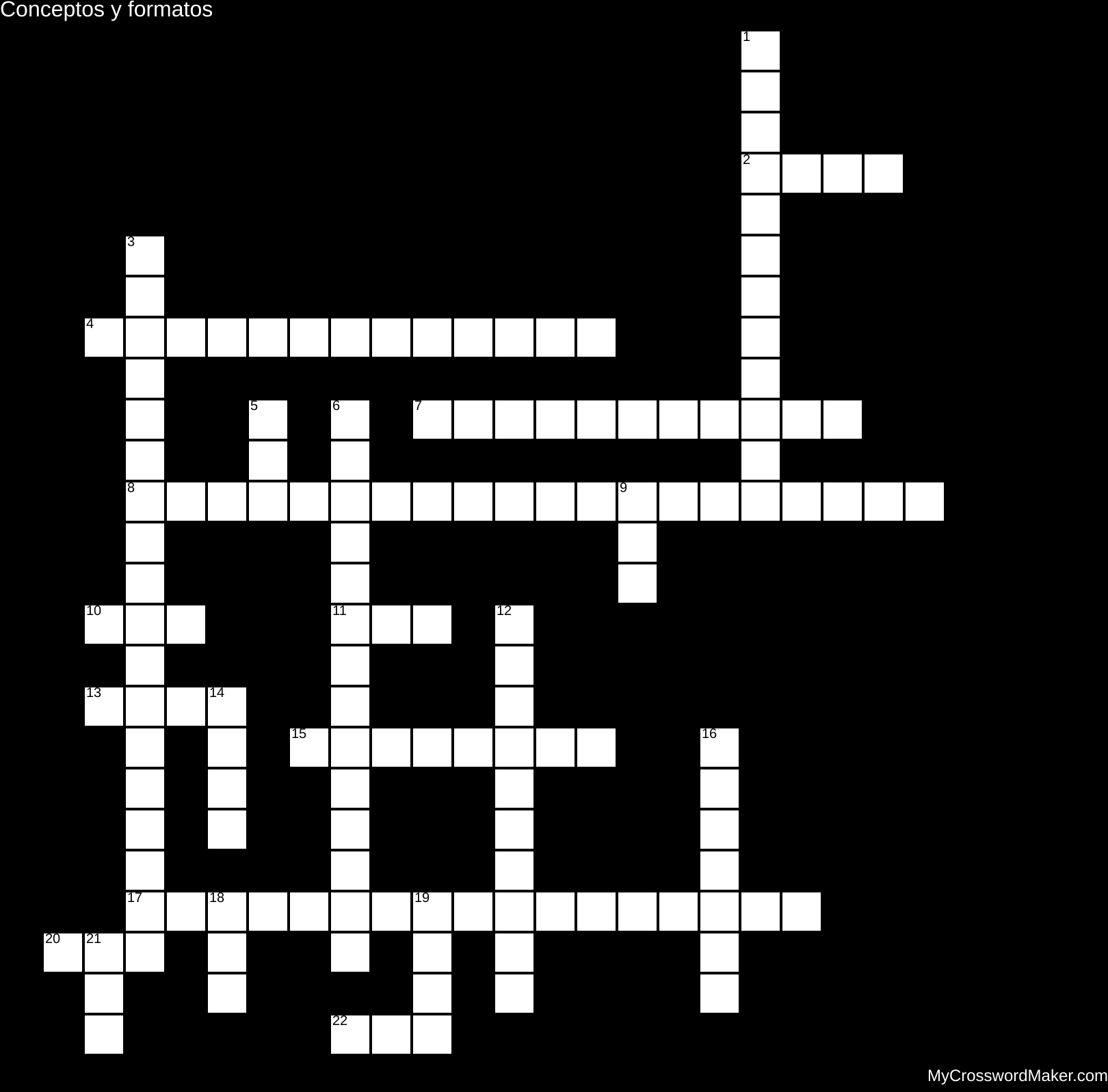 Conceptos y formatos - Crossword Puzzle