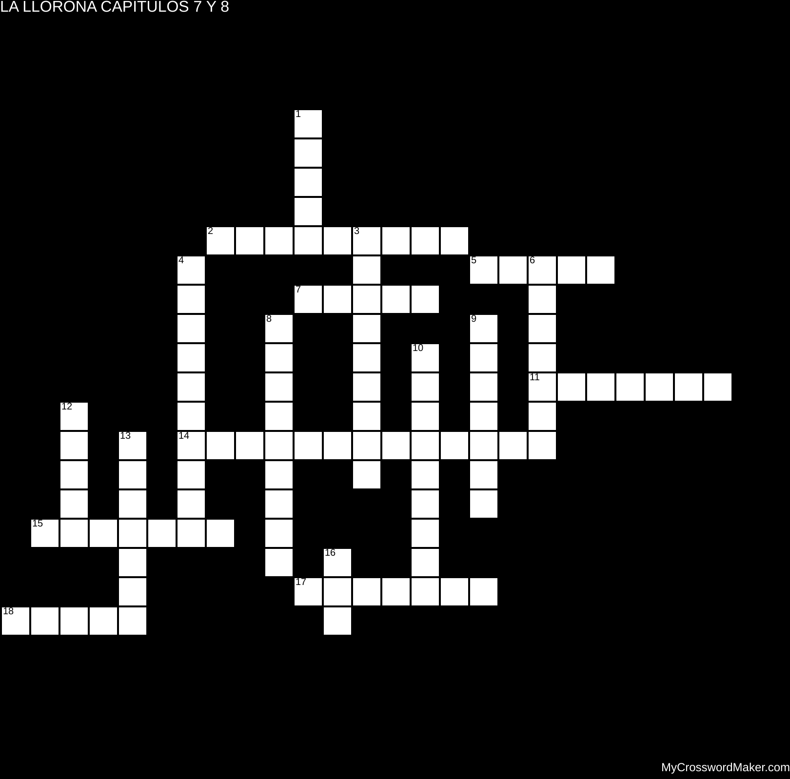 LA LLORONA CAPITULOS 7 Y 8 - Crossword Puzzle