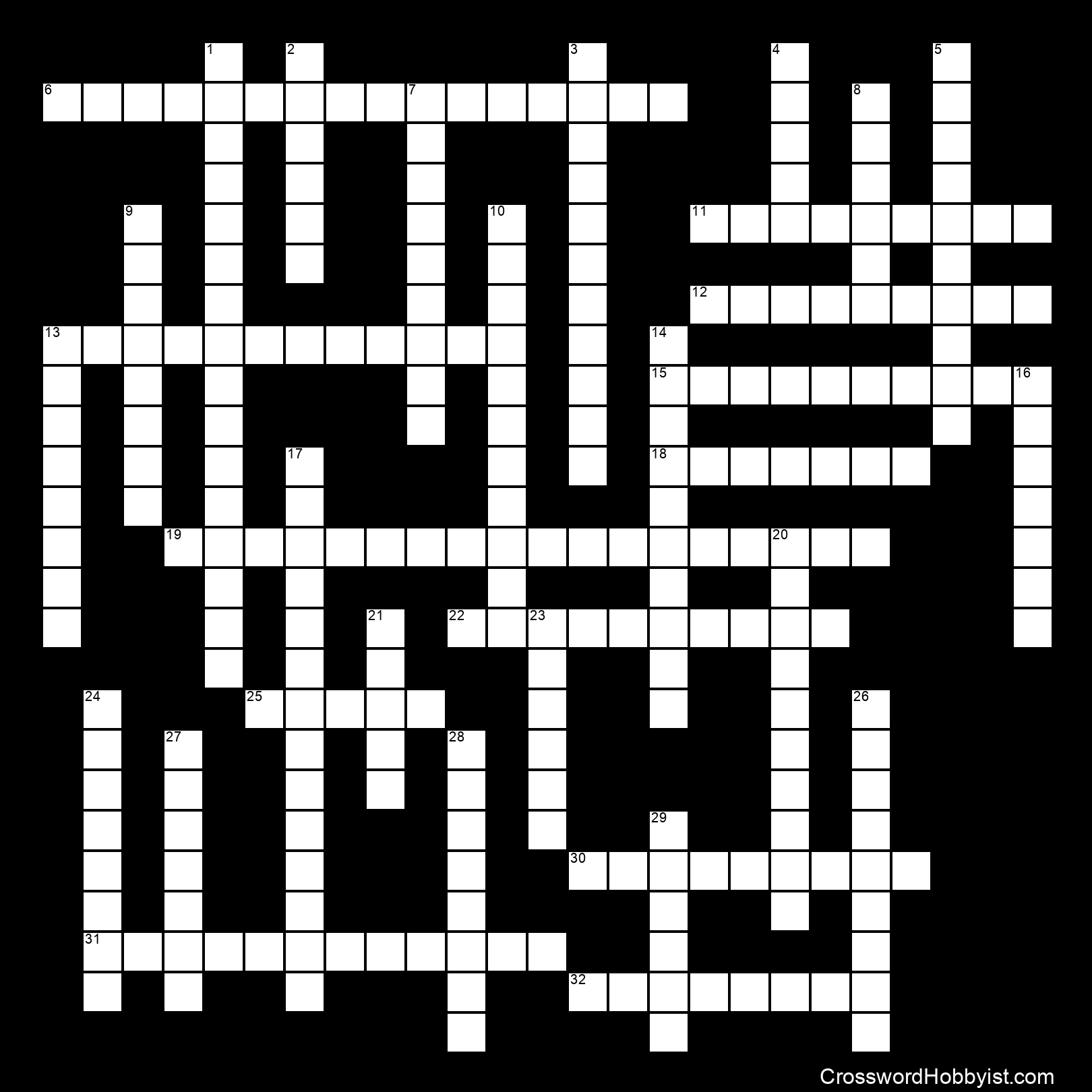 Landforms - Crossword Puzzle
