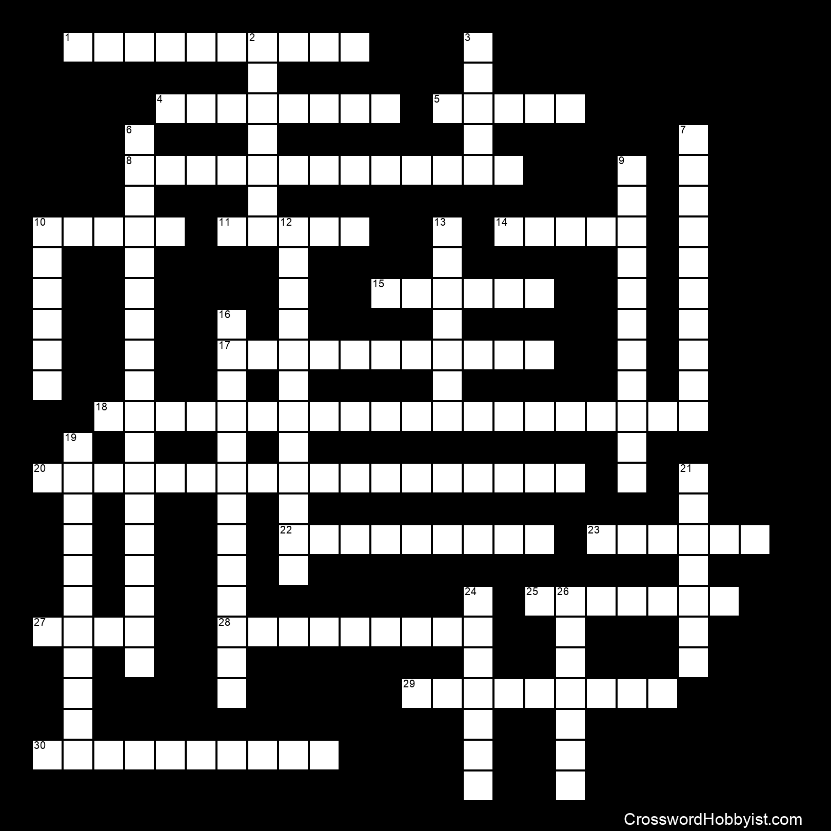 Landforms and Landscapes - Crossword Puzzle