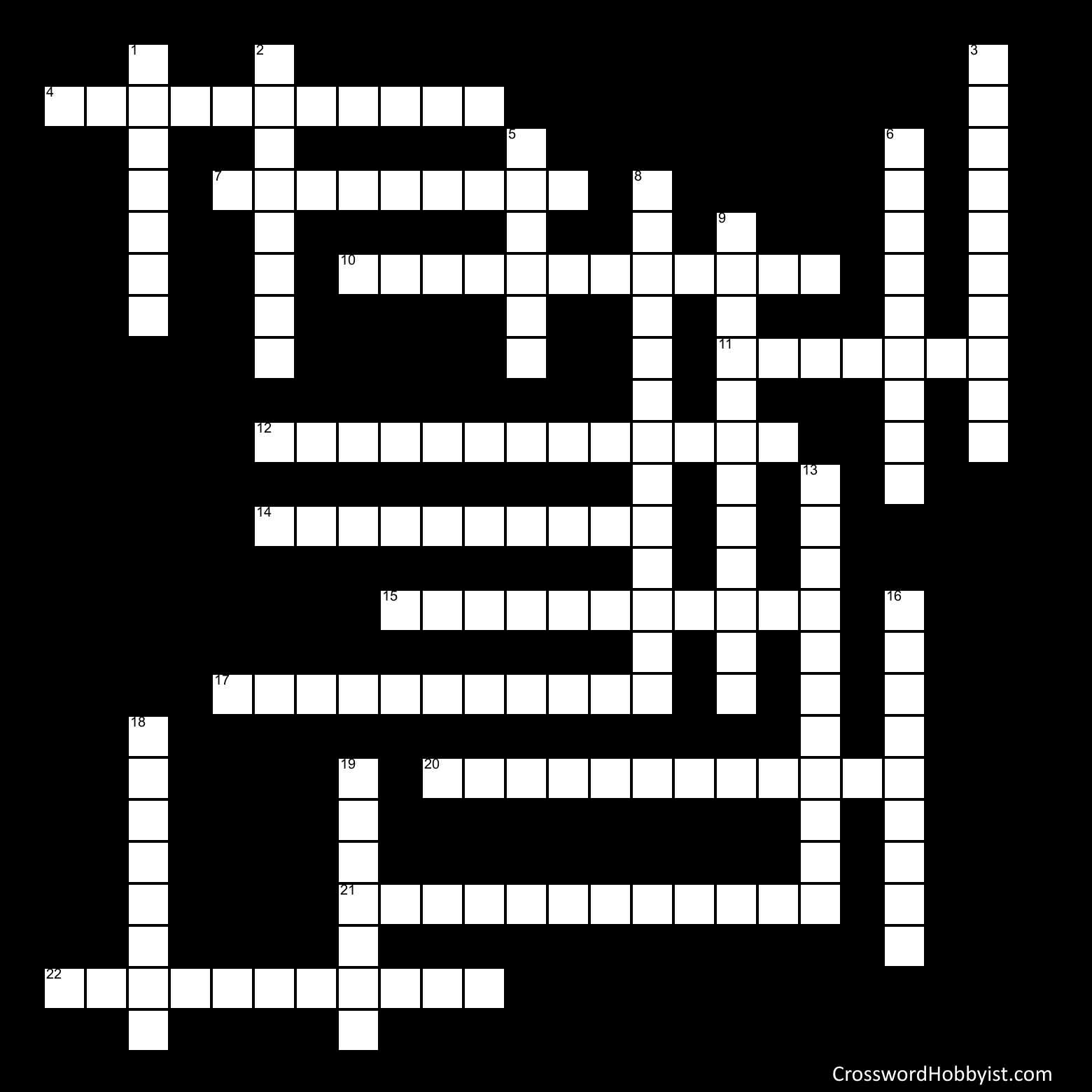Male Reproductive System - Crossword Puzzle