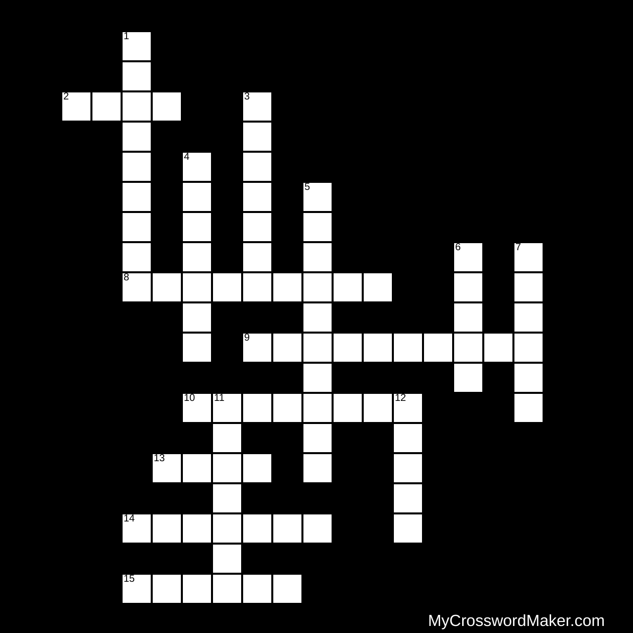 Mots croisés vocabulaire français - Crossword Puzzle