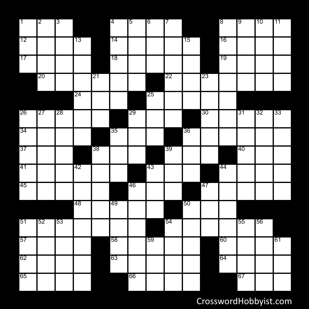 Number Fill-in #1 - Crossword Puzzle