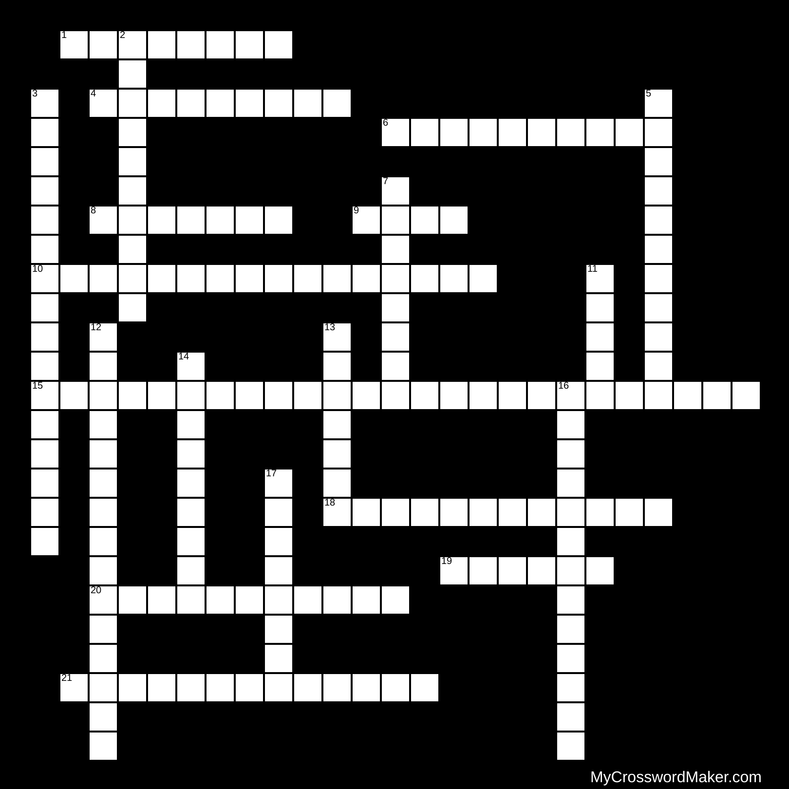 Numbers In Nature - Crossword Puzzle