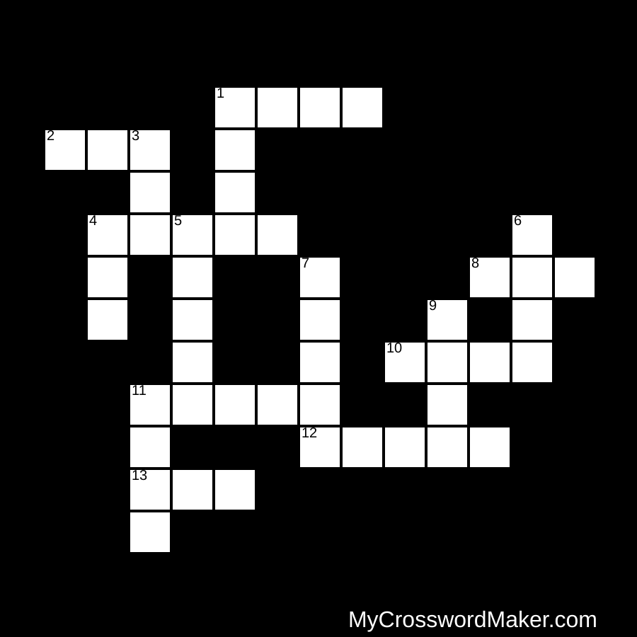 Numbers and Letters - Crossword Puzzle