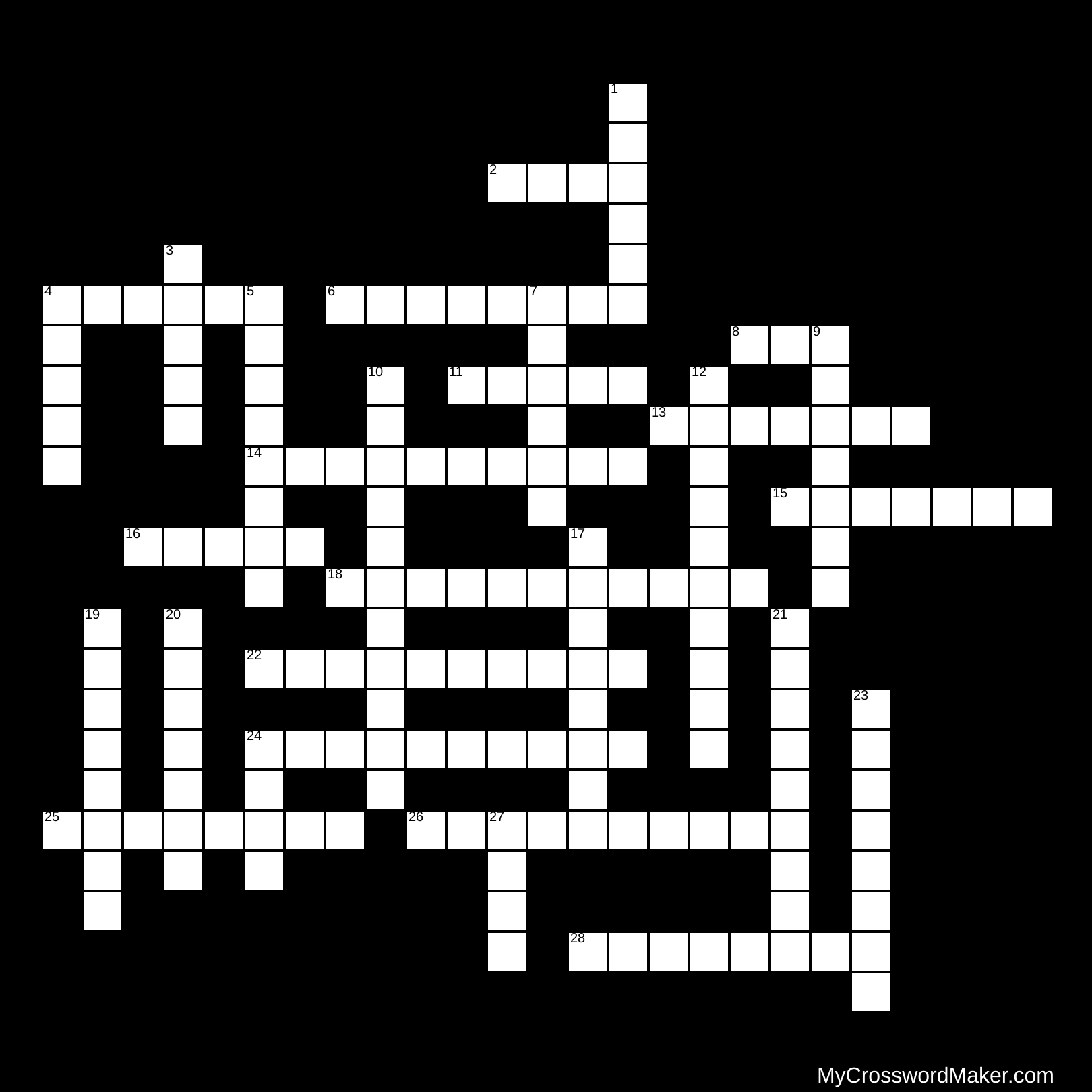 Practice for Exam - Crossword Puzzle