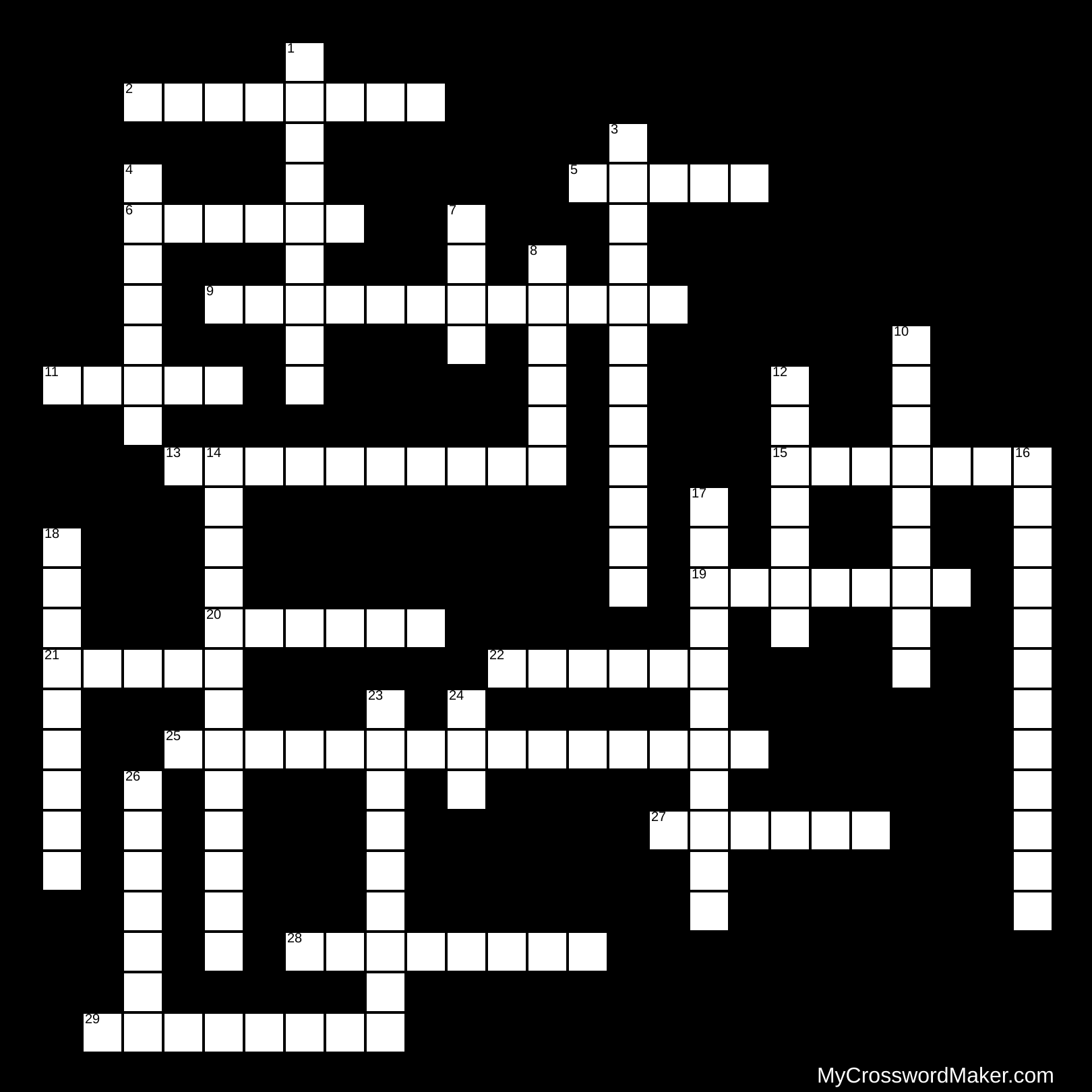 Structures of the Reproductive System - Crossword Puzzle