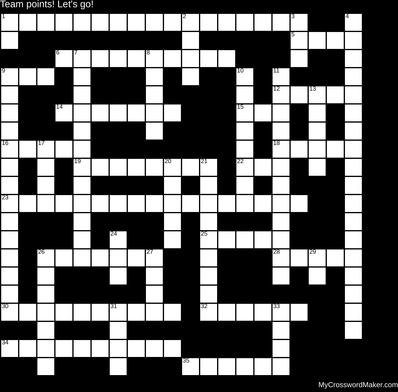 Team points! Let's go! - Crossword Puzzle