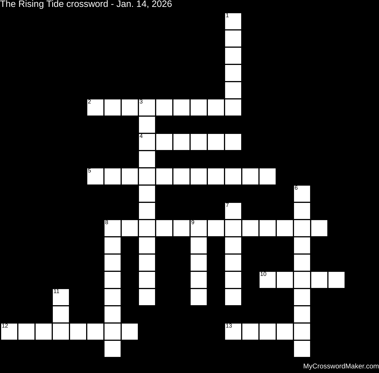 The Rising Tide crossword - Jan. 14, 2026 - Crossword Puzzle