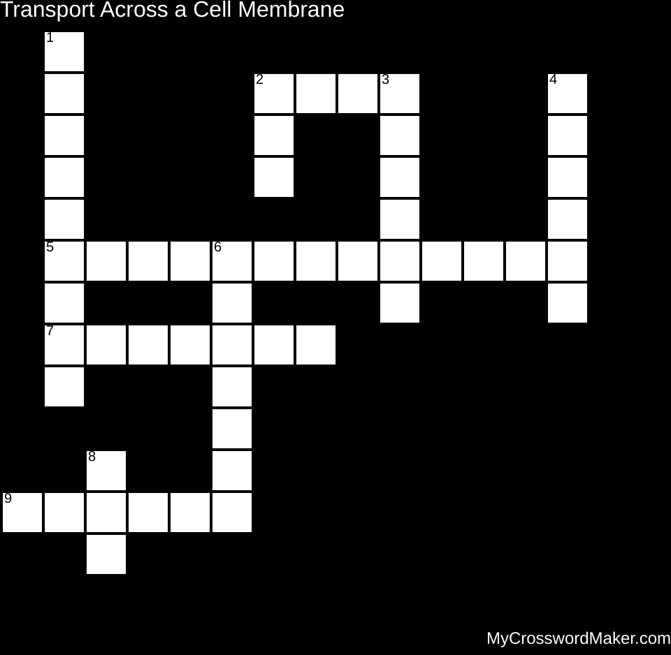 Transport Across a Cell Membrane - Crossword Puzzle