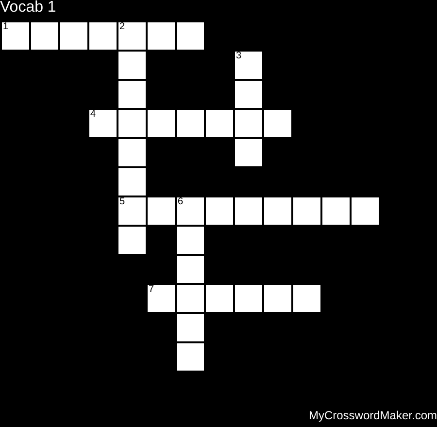 Vocab 1 - Crossword Puzzle