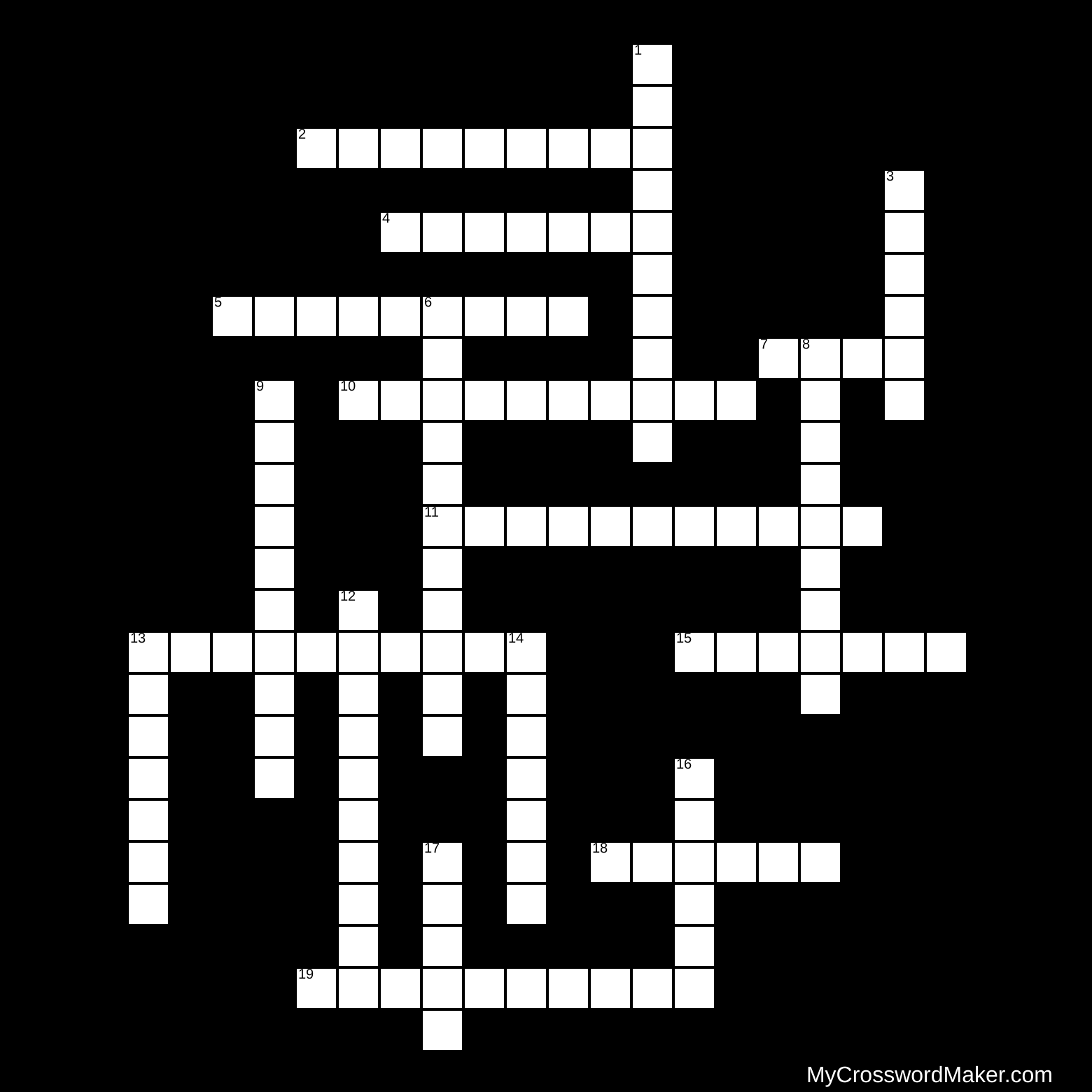 Vocabulary, grade 12 - Crossword Puzzle