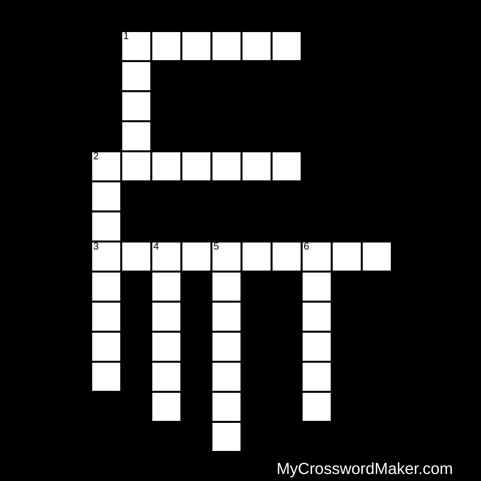 Word Search, Vocabulary List #1 - Crossword Puzzle